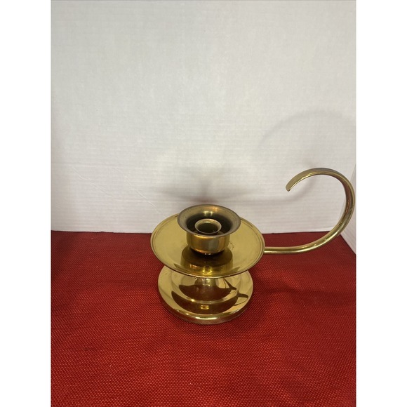 Accents | Vintage Brass Large Chamber Candlestick Holder With Scroll ...